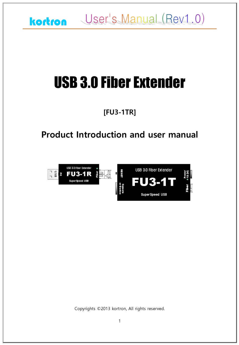 KORTRON FU3-1TR PRODUCT INTRODUCTION AND USER MANUAL Pdf Download ...