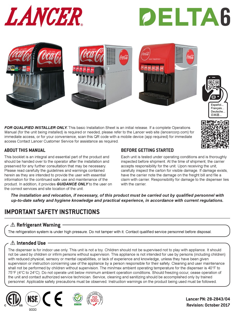 LANCER DELTA6 SERIES INSTALL MANUAL Pdf Download | ManualsLib