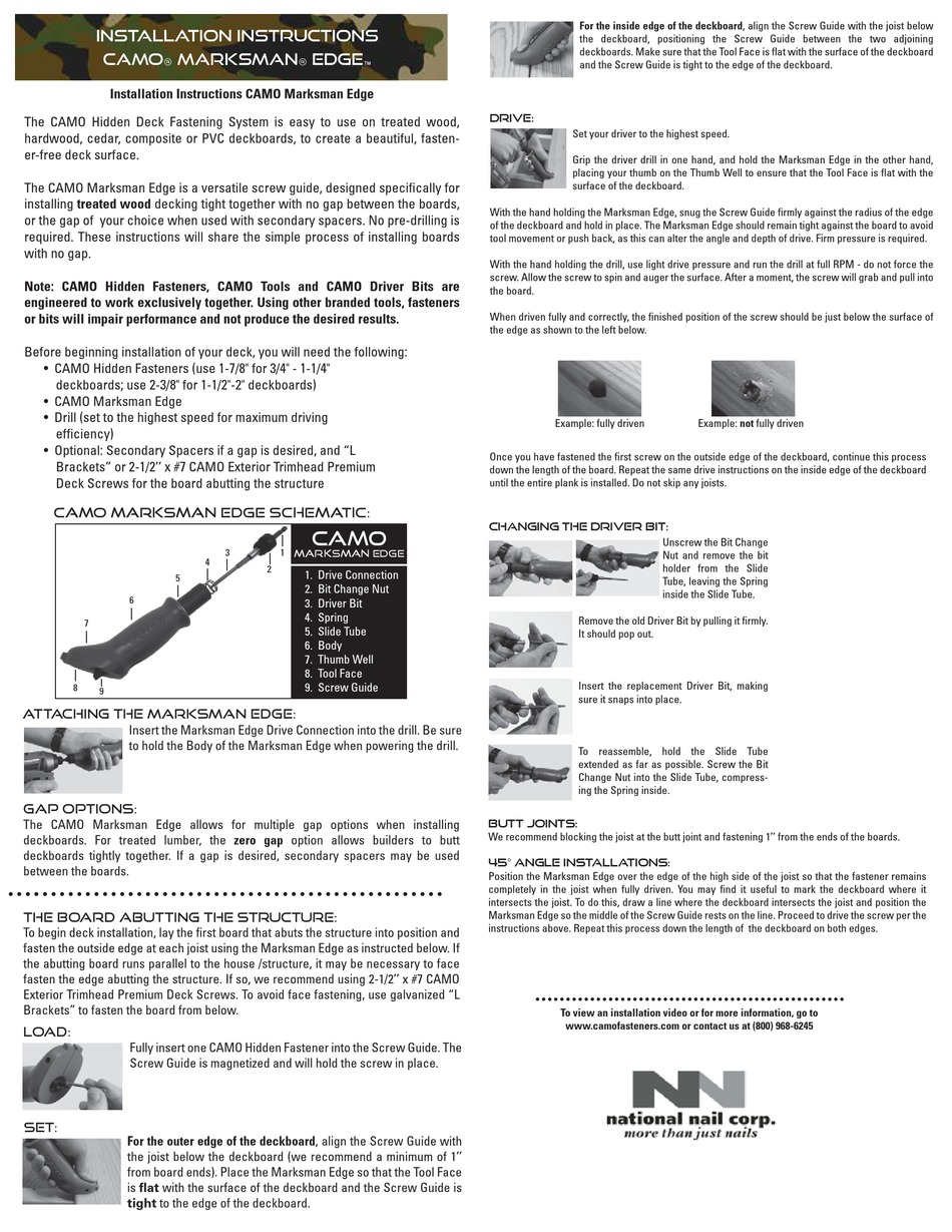 CAMO MARKSMAN EDGE INSTALLATION INSTRUCTIONS Pdf Download | ManualsLib