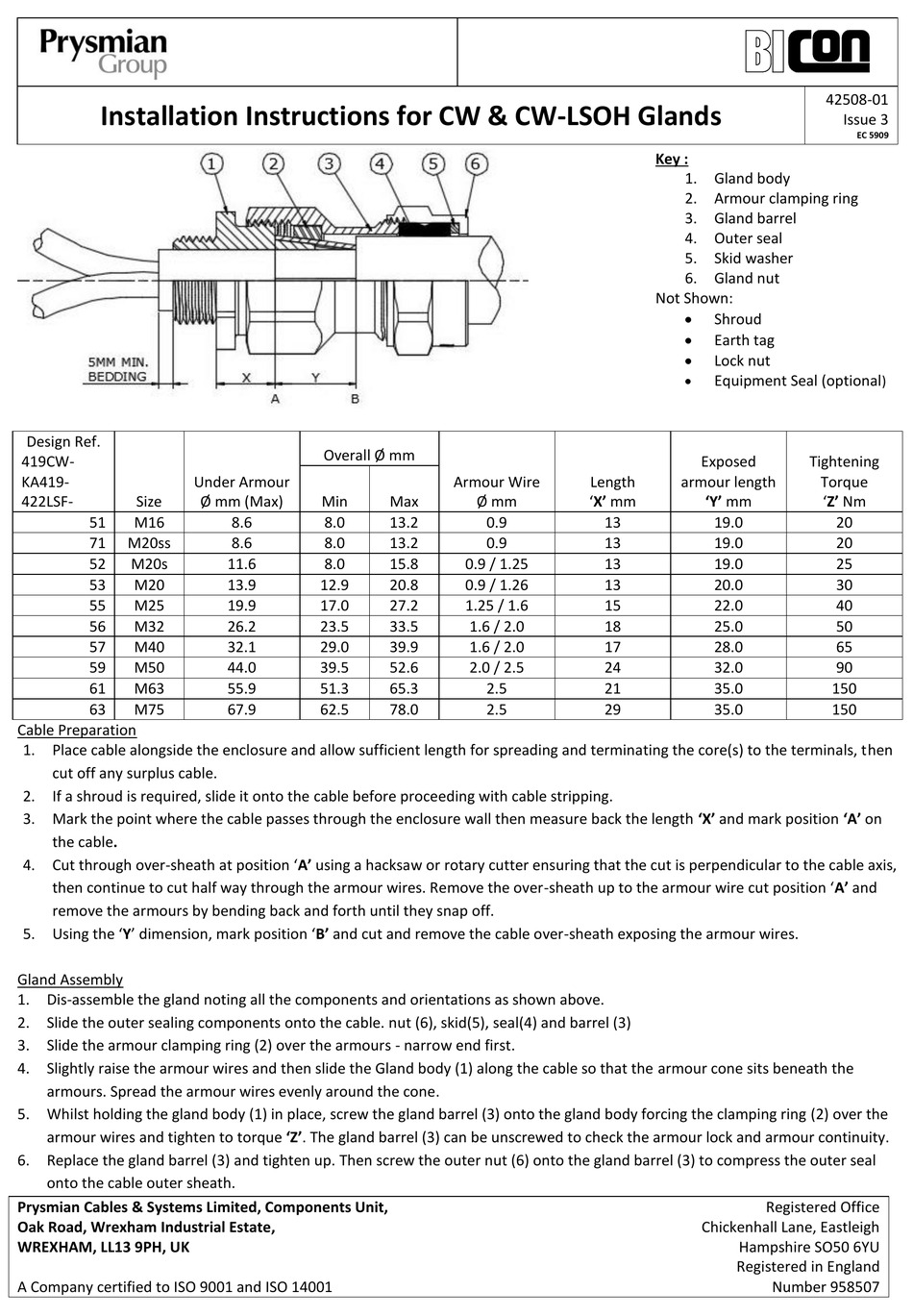PRYSMIAN BICON CW INSTALLATION INSTRUCTIONS Pdf Download | ManualsLib PRYSMIAN BICON CW INSTALLATION INSTRUCTIONS Pdf Download | ManualsLib