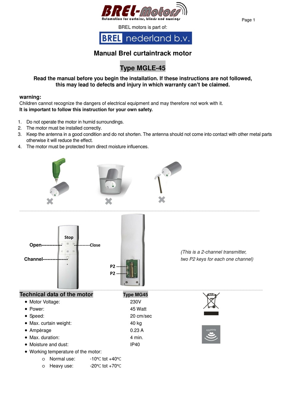 BREL-MOTORS MGLE-45 MANUAL Pdf Download | ManualsLib