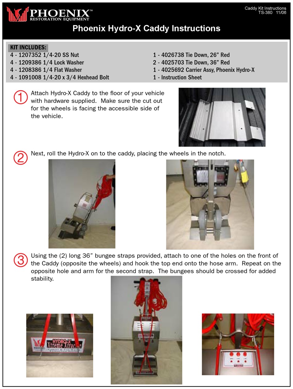 PHOENIX HYDRO-X CADDY INSTRUCTIONS Pdf Download | ManualsLib