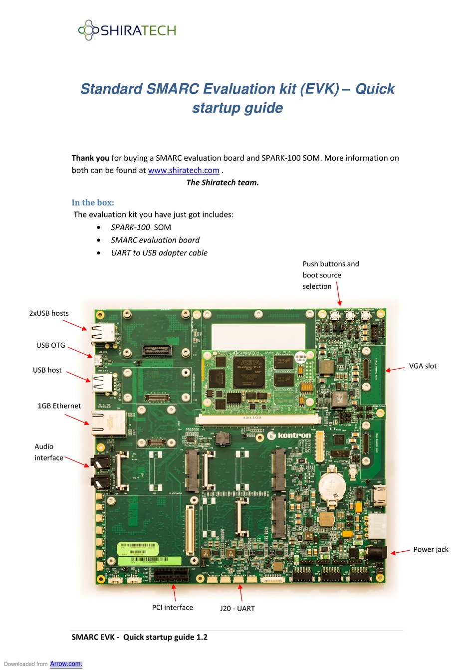 SHIRATECH SPARK-100 SOM QUICK START UP MANUAL Pdf Download | ManualsLib