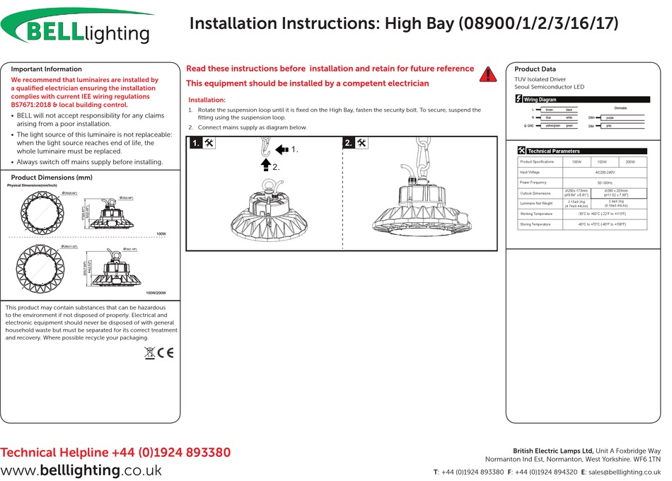 BELL LIGHTING 08900 INSTALLATION INSTRUCTIONS Pdf Download | ManualsLib