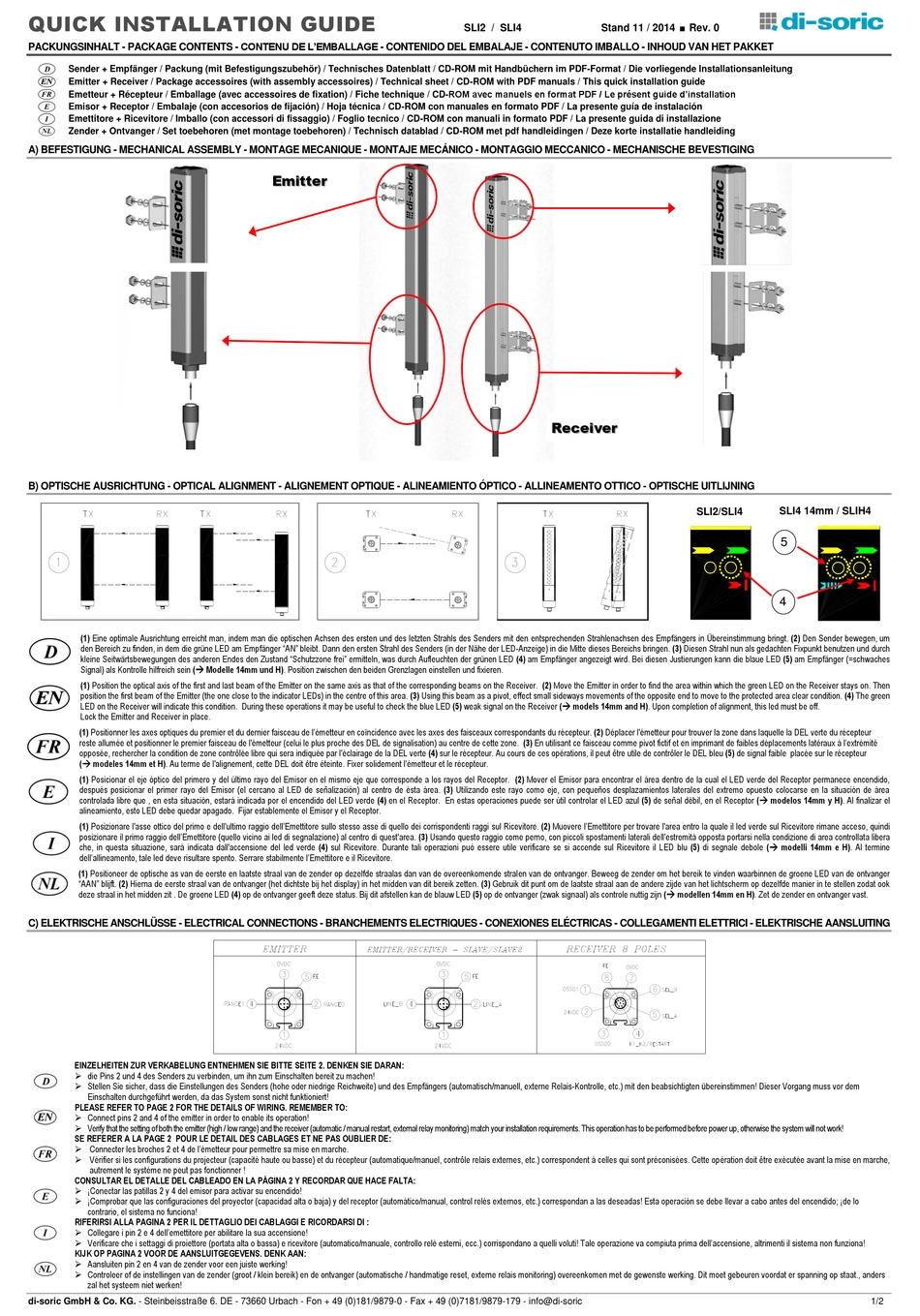 DI-SORIC SLI2 QUICK INSTALLATION MANUAL Pdf Download | ManualsLib