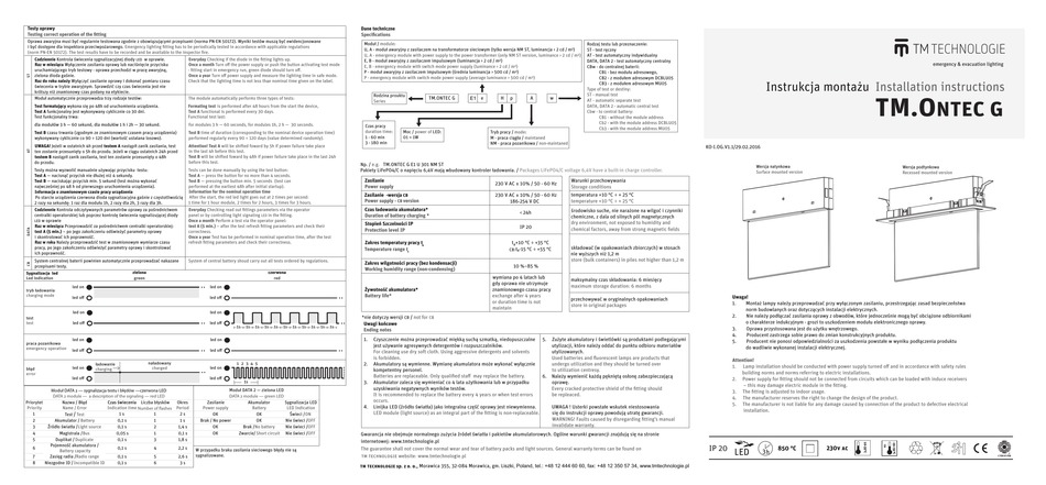TM TECHNOLOGIE TM.ONTEC G INSTALLATION INSTRUCTIONS Pdf Download ...