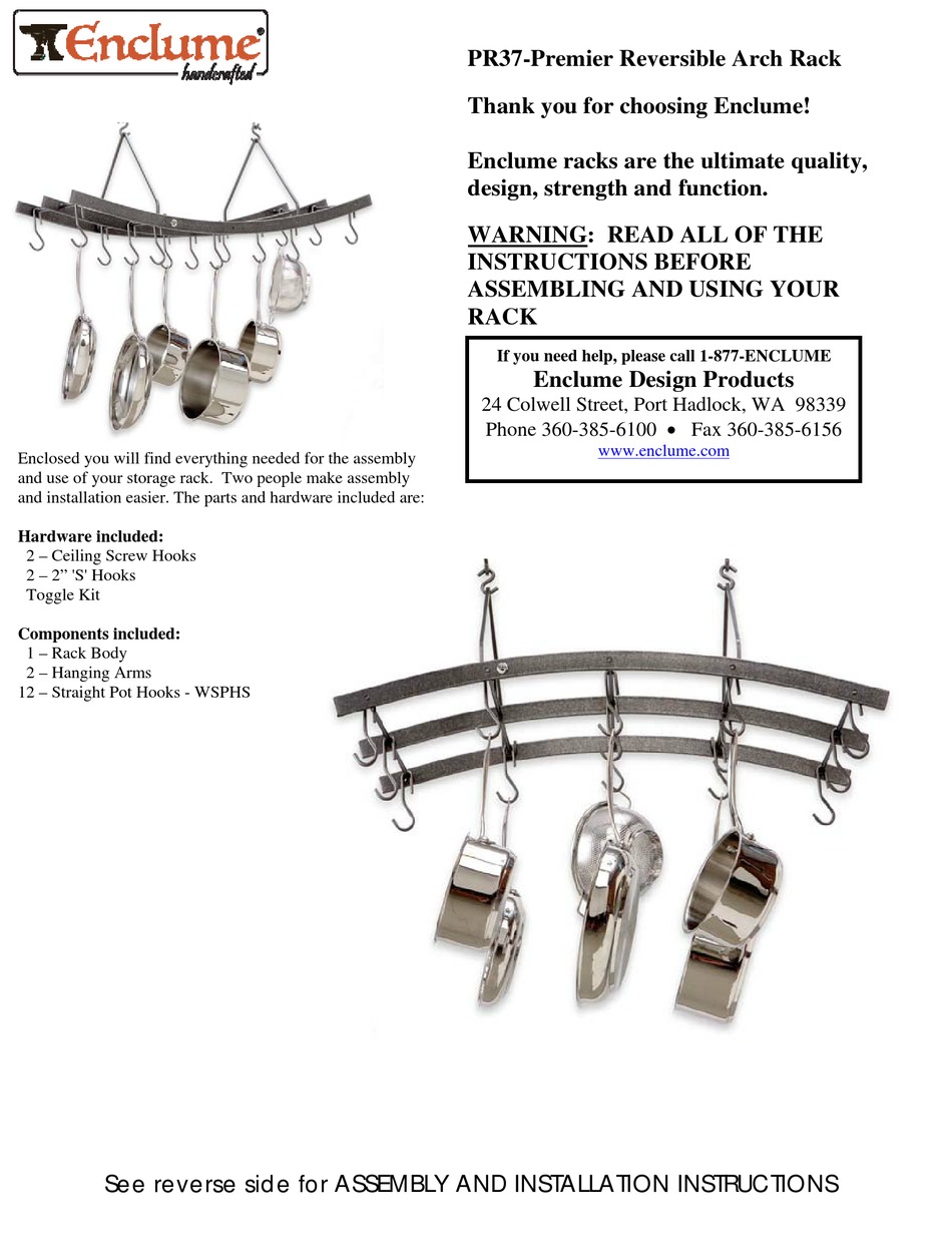 ENCLUME PR37 ASSEMBLY AND INSTALLATION INSTRUCTIONS Pdf Download ...