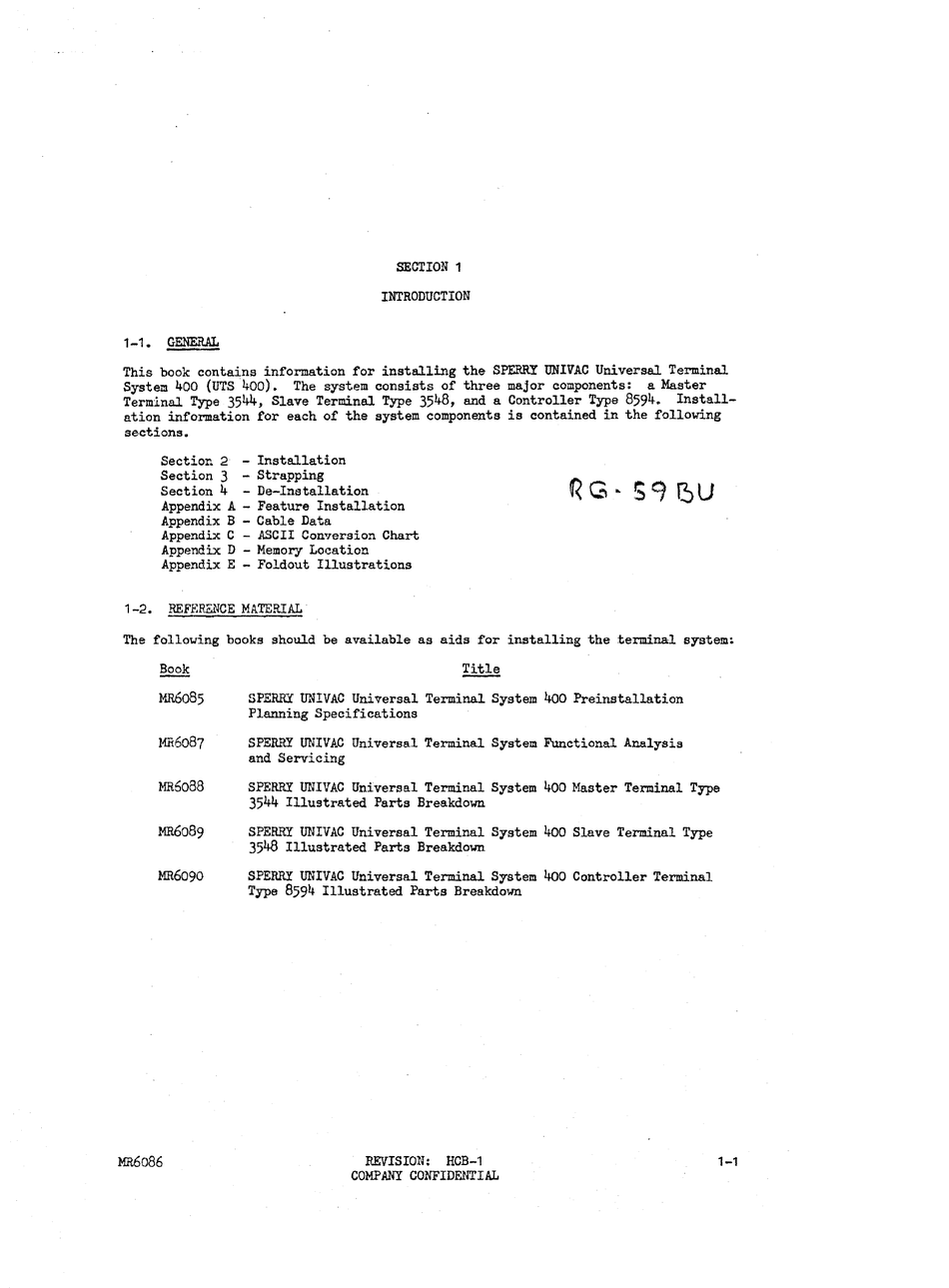 SPERRY RAND UNIVAC UNIVERSAL TERMINAL SYSTEM 400 MANUAL Pdf Download ...