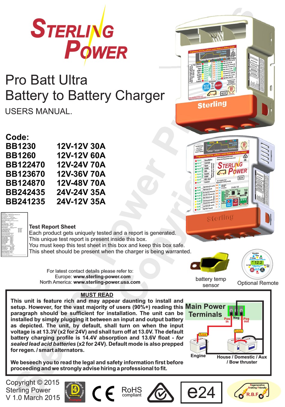STERLING POWER PRO BATT ULTRA USER MANUAL Pdf Download | ManualsLib