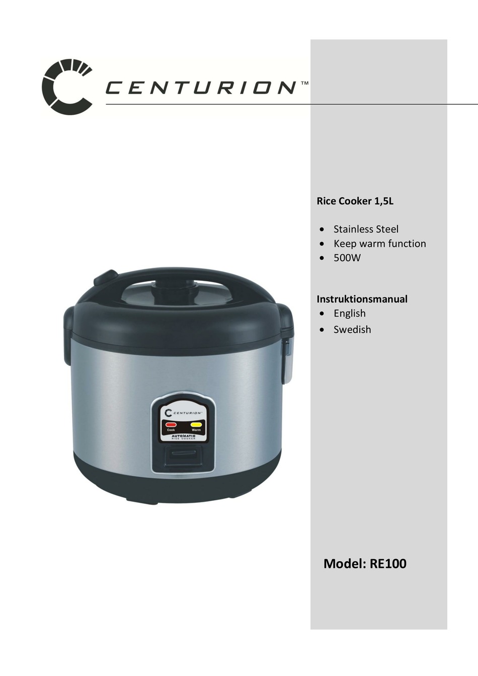 CENTURION RE100 MANUAL Pdf Download | ManualsLib