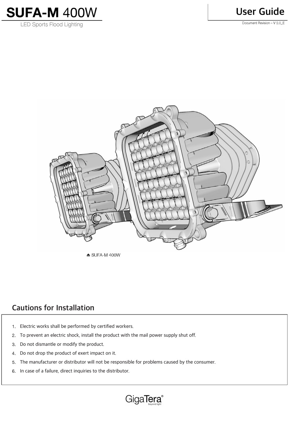 GIGATERA SUFA-M SERIES USER MANUAL Pdf Download | ManualsLib