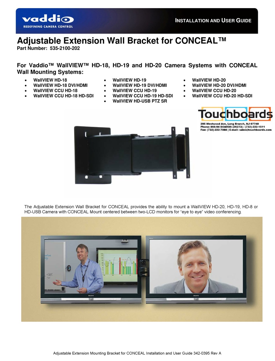 VADDIO 535-2100-202 INSTALLATION AND USER MANUAL Pdf Download | ManualsLib