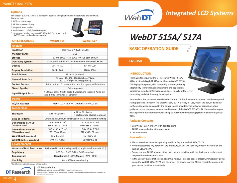WEBDT 515A BASIC OPERATION MANUAL Pdf Download | ManualsLib