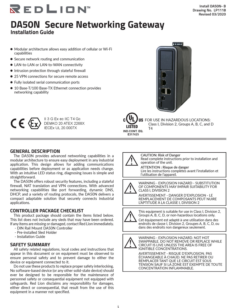 REDLION DA50N INSTALLATION MANUAL Pdf Download | ManualsLib