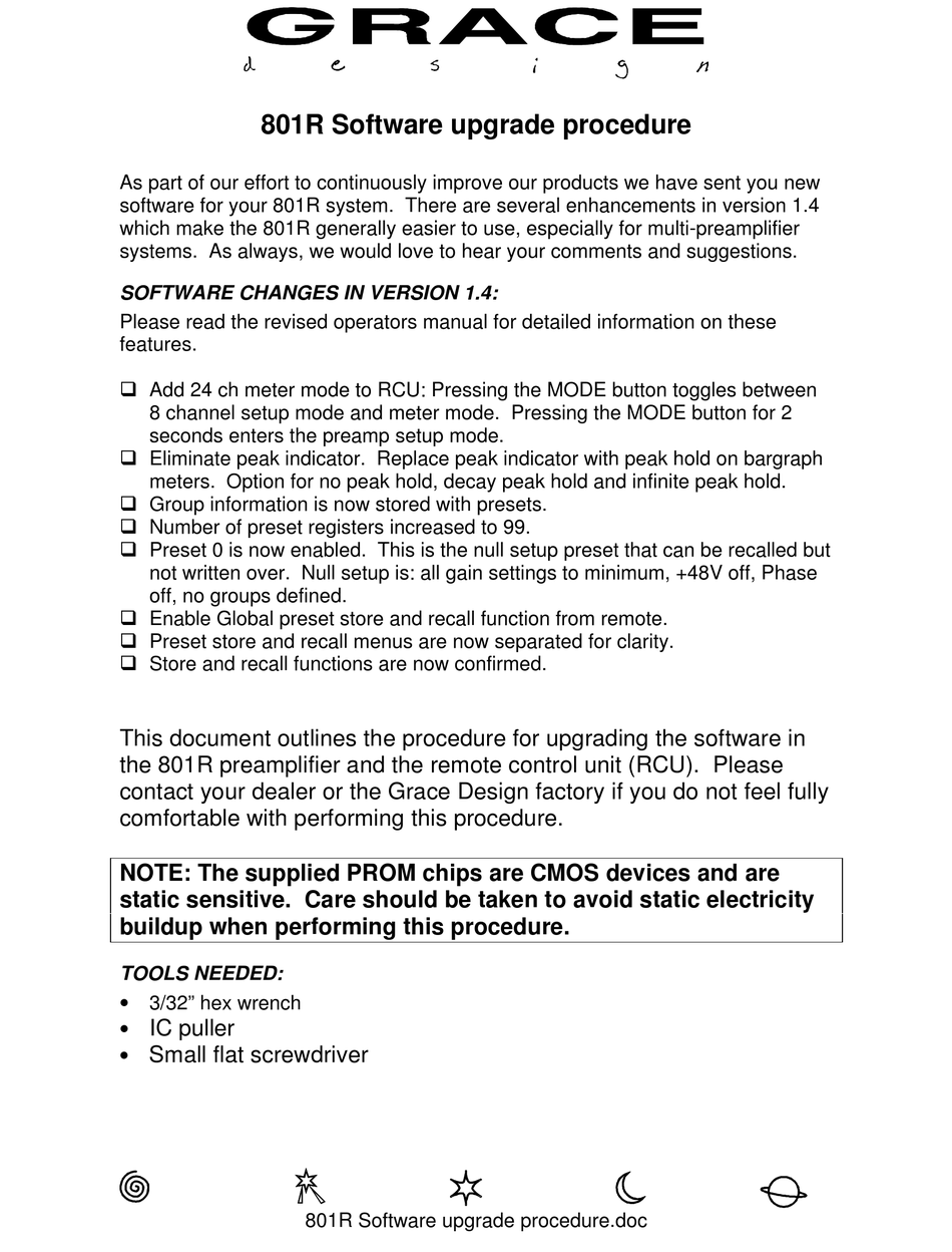GRACE 801R UPGRADE MANUAL Pdf Download | ManualsLib