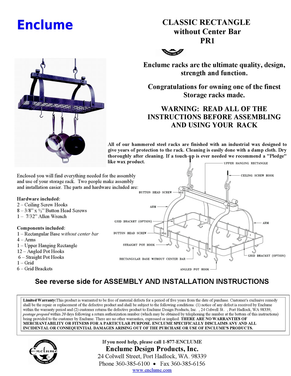 ENCLUME CLASSIC RECTANGLE QUICK START MANUAL Pdf Download | ManualsLib
