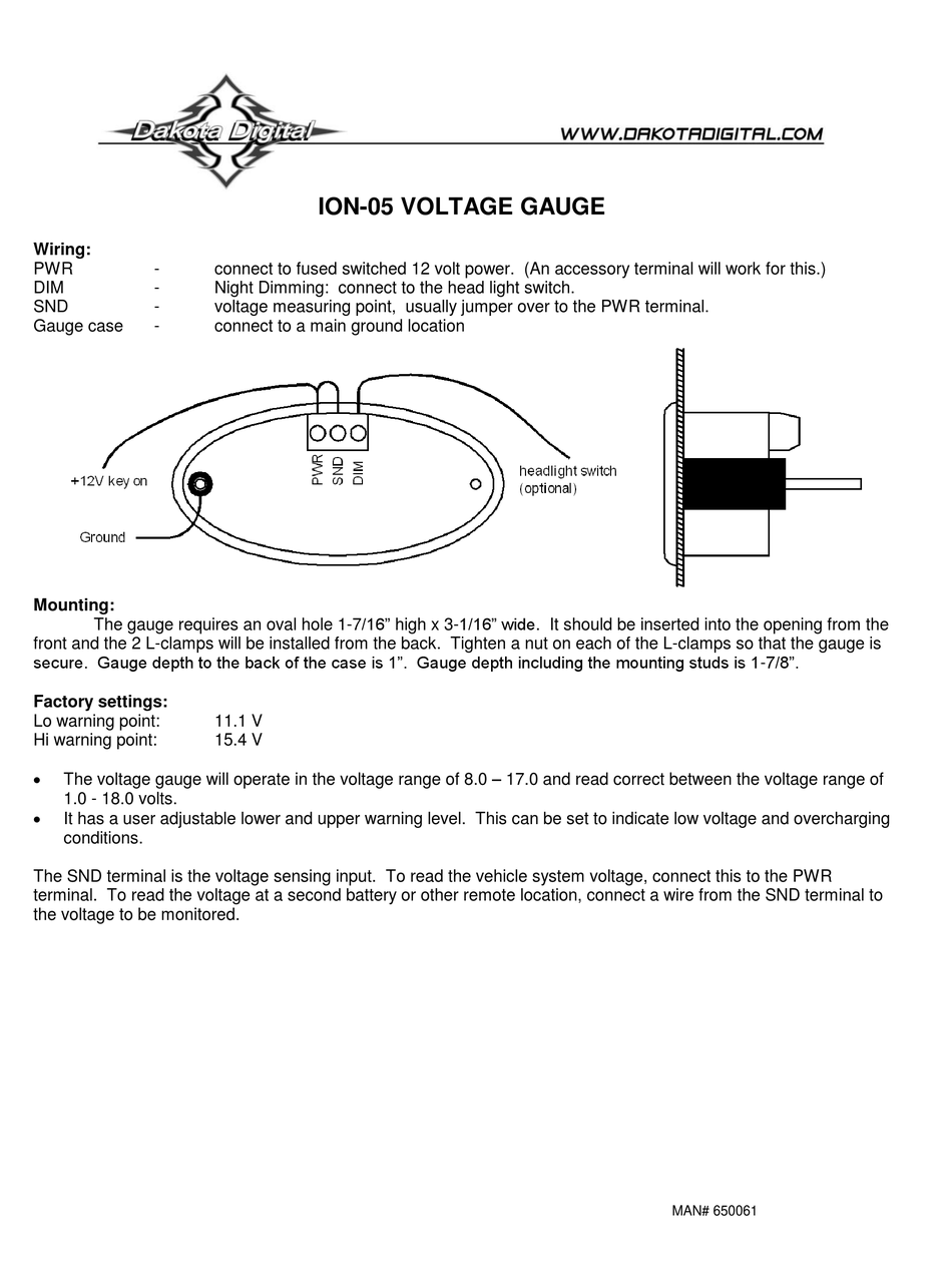 DAKOTA DIGITAL ION-05 MANUAL Pdf Download | ManualsLib