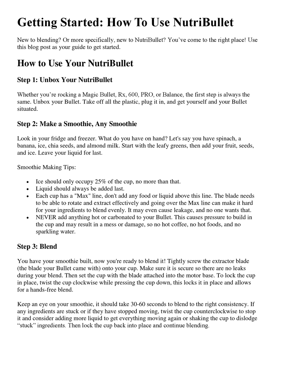 NUTRIBULLET MAGIC BULLET GETTING STARTED Pdf Download ManualsLib NUTRIBULLET MAGIC BULLET GETTING STARTED Pdf Download ManualsLib