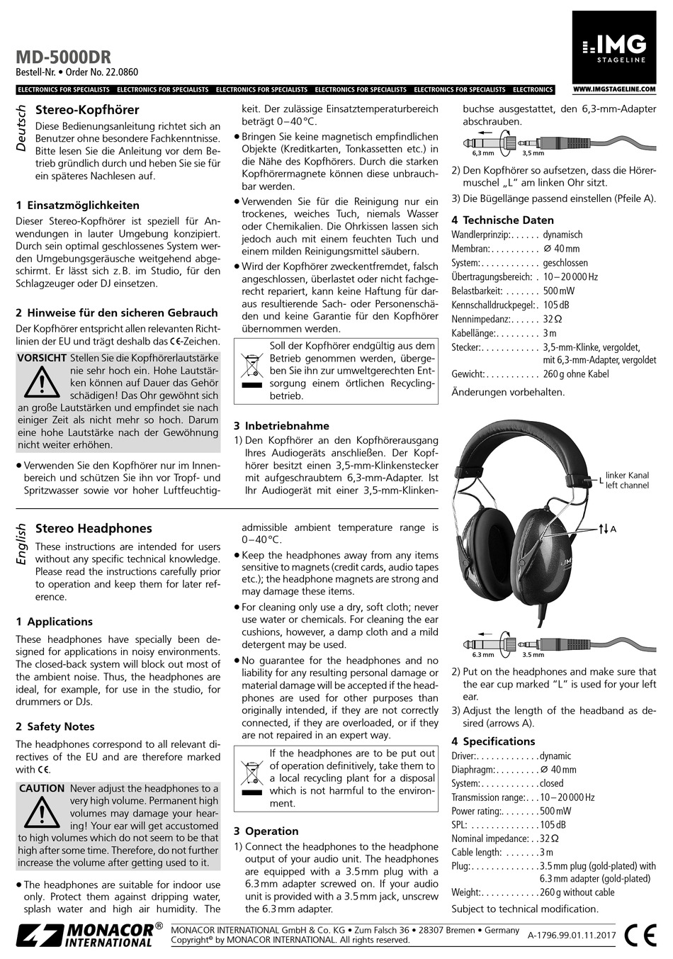 MONACOR IMG STAGELINE MD-5000DR MANUAL Pdf Download | ManualsLib