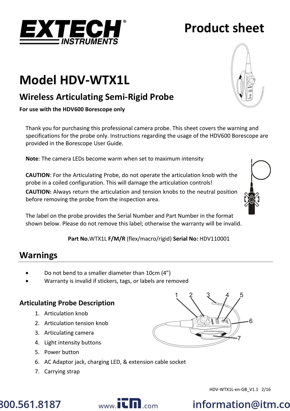 EXTECH INSTRUMENTS HDV-WTX1L PRODUCT SHEET Pdf Download | ManualsLib