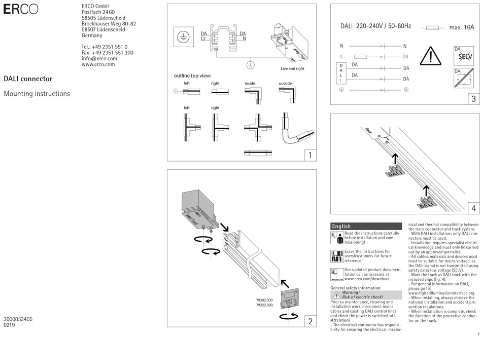 ERCO DALI MOUNTING INSTRUCTIONS Pdf Download | ManualsLib