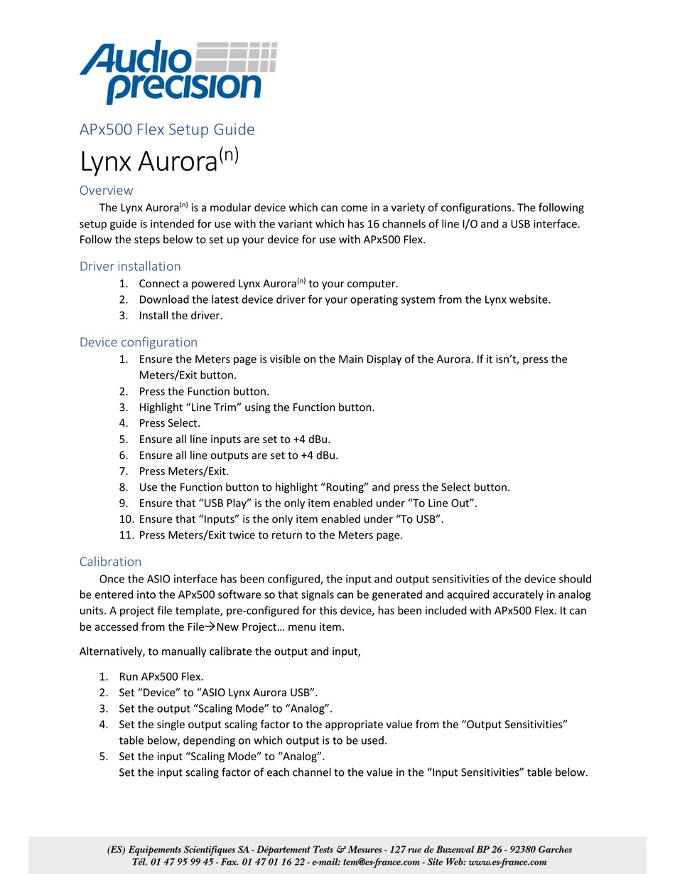 LYNX AURORA (N) SETUP MANUAL Pdf Download | ManualsLib