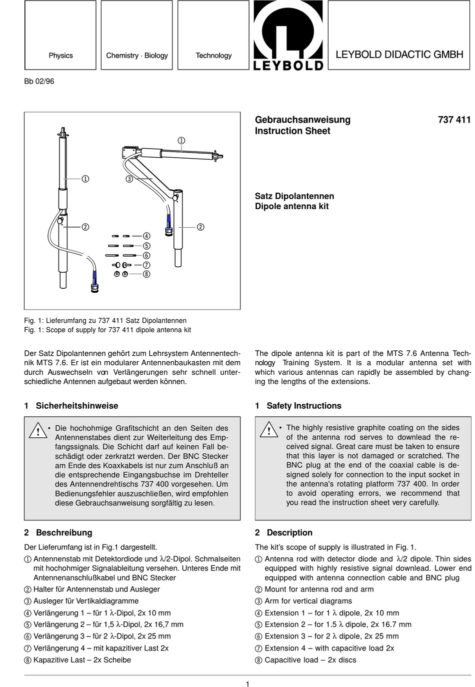 LEYBOLD 737 411 INSTRUCTION SHEET Pdf Download | ManualsLib