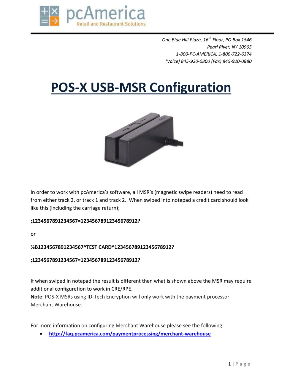 POS-X XM95 CONFIGURATION Pdf Download | ManualsLib