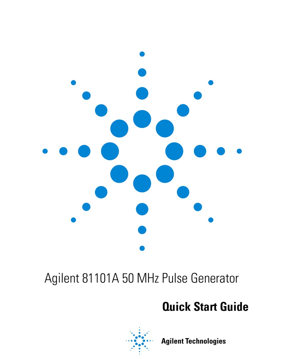 AGILENT TECHNOLOGIES 81101A QUICK START MANUAL Pdf Download | ManualsLib