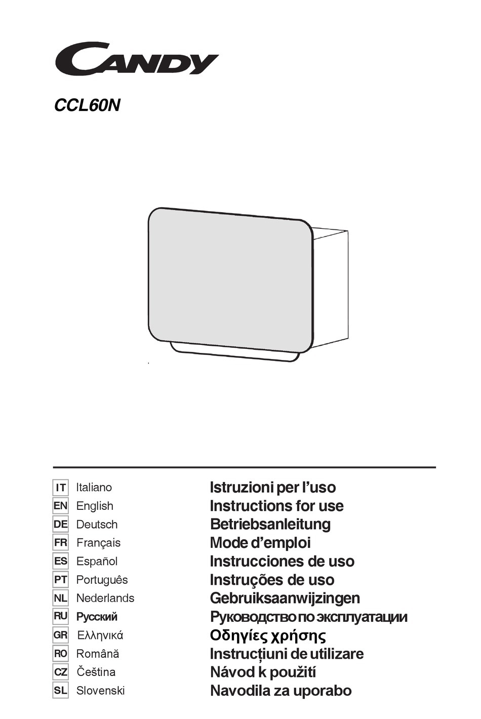 CANDY CCL60N INSTRUCTIONS FOR USE MANUAL Pdf Download | ManualsLib