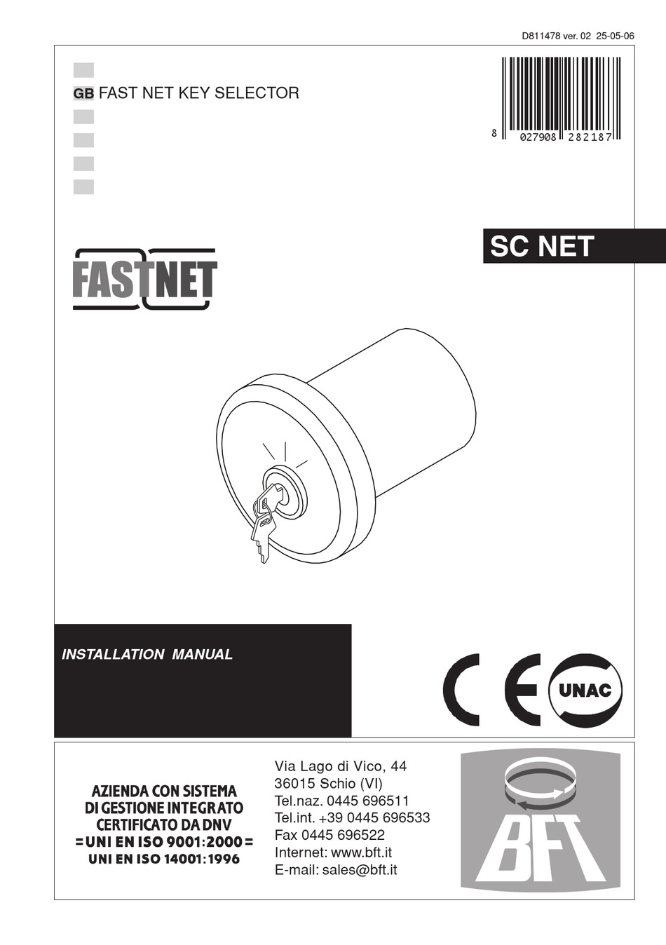 BFT FASTNET SC NET INSTALLATION MANUAL Pdf Download | ManualsLib