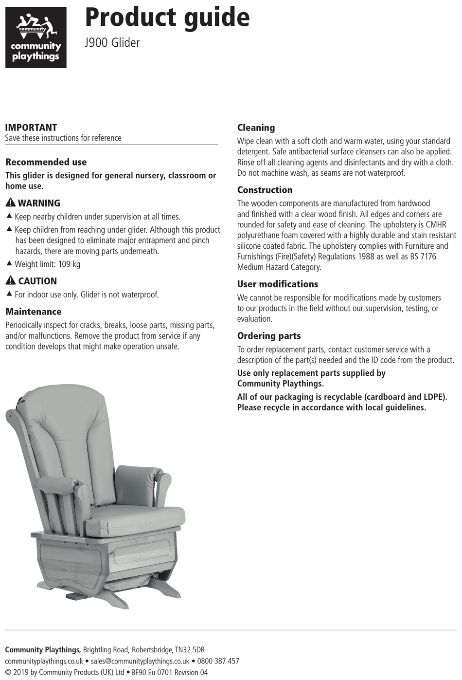COMMUNITY PLAYTHINGS J900 PRODUCT MANUAL Pdf Download | ManualsLib