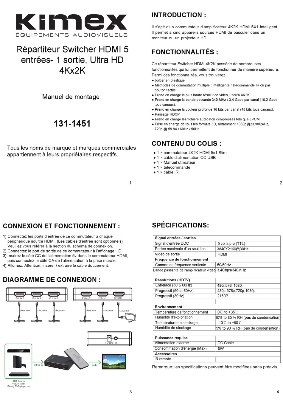 KIMEX 131-1451 QUICK INSTALLATION MANUAL Pdf Download | ManualsLib