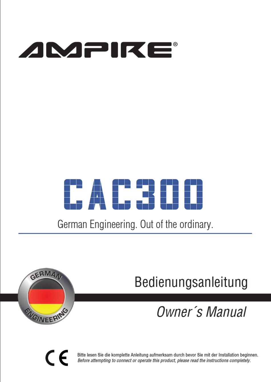 AMPIRE CAC300 OWNER'S MANUAL Pdf Download | ManualsLib