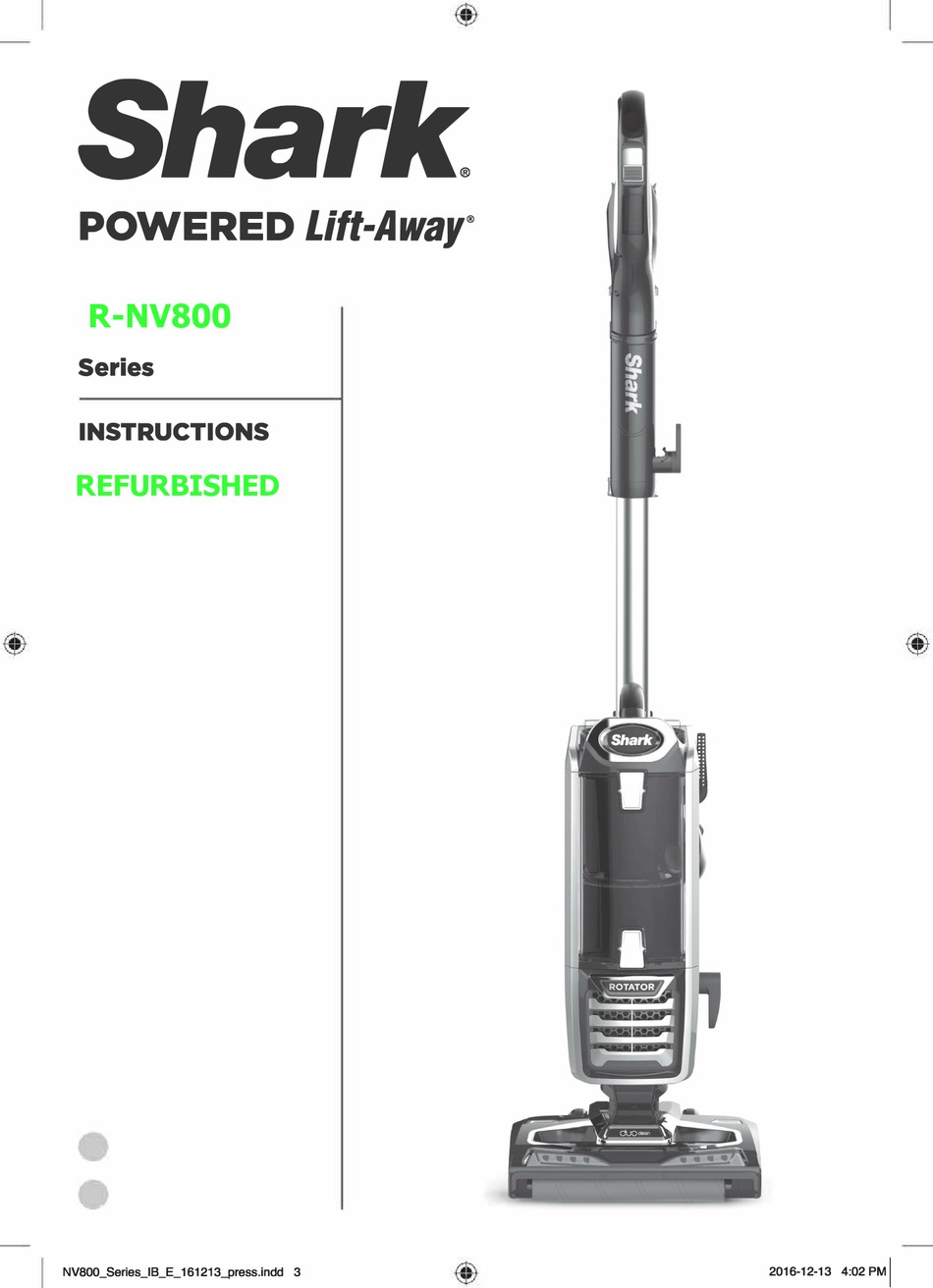 SHARK LIFT-AW R-NV800 SERIES INSTRUCTIONS MANUAL Pdf Download | ManualsLib