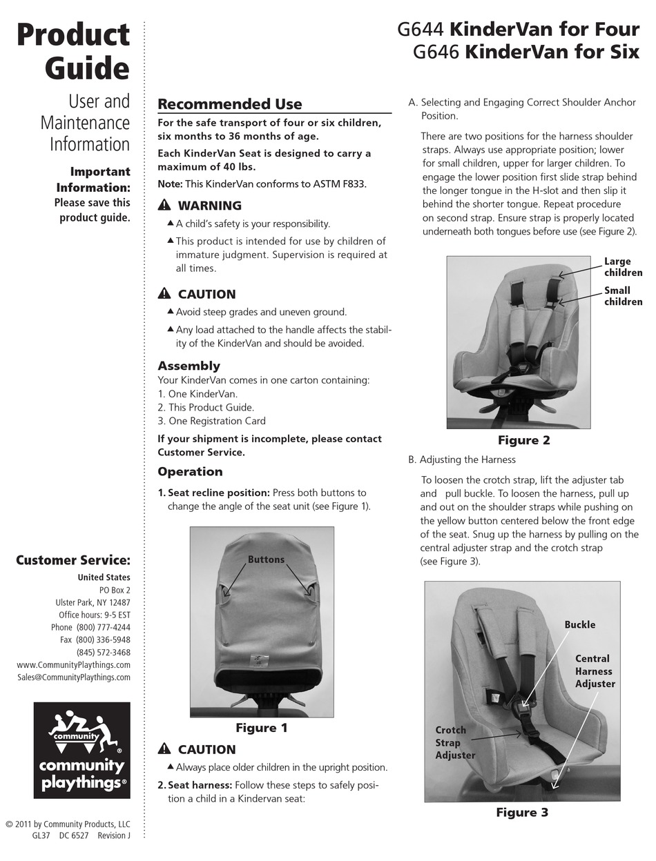 COMMUNITY PRODUCTS COMMUNITY PLAYTHINGS KINDERVAN G644 PRODUCT MANUAL Pdf Download | ManualsLib