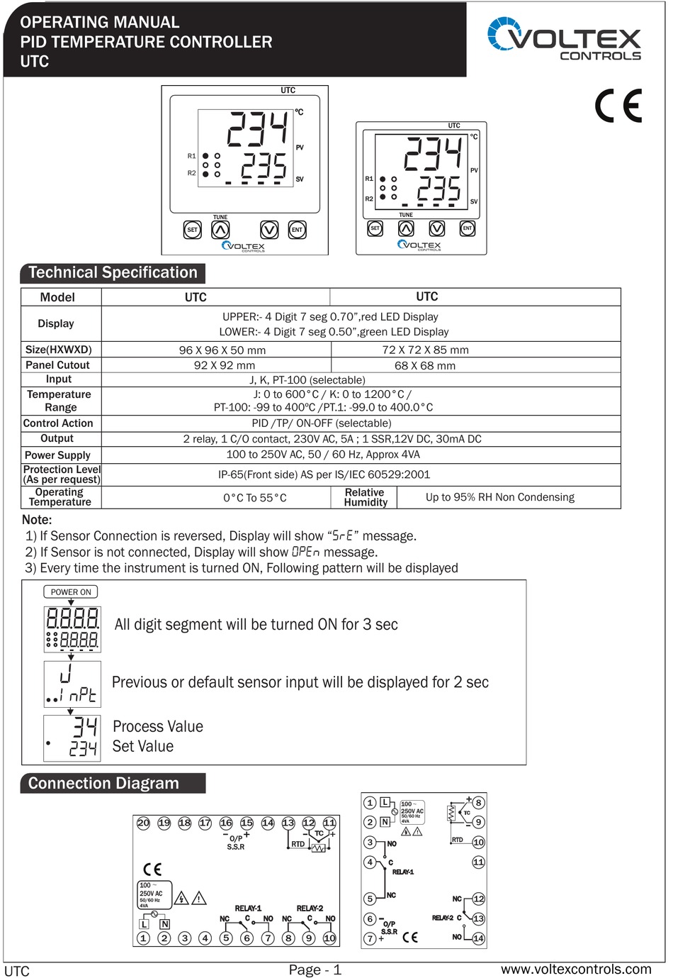 VOLTEX UTC OPERATING MANUAL Pdf Download | ManualsLib