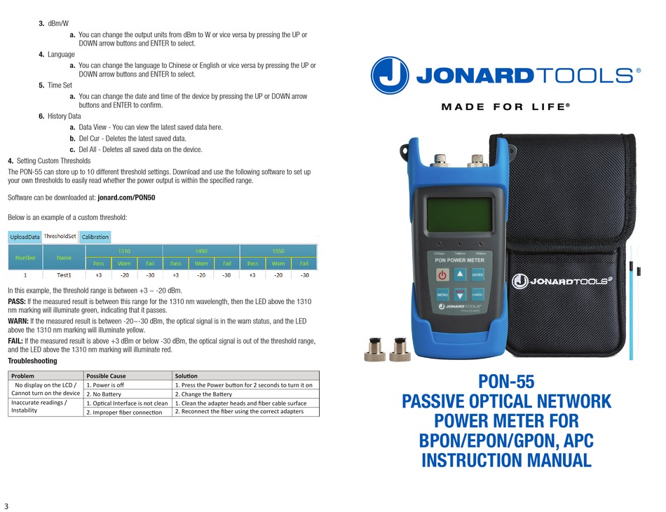JONARD TOOLS PON-55 INSTRUCTION MANUAL Pdf Download | ManualsLib