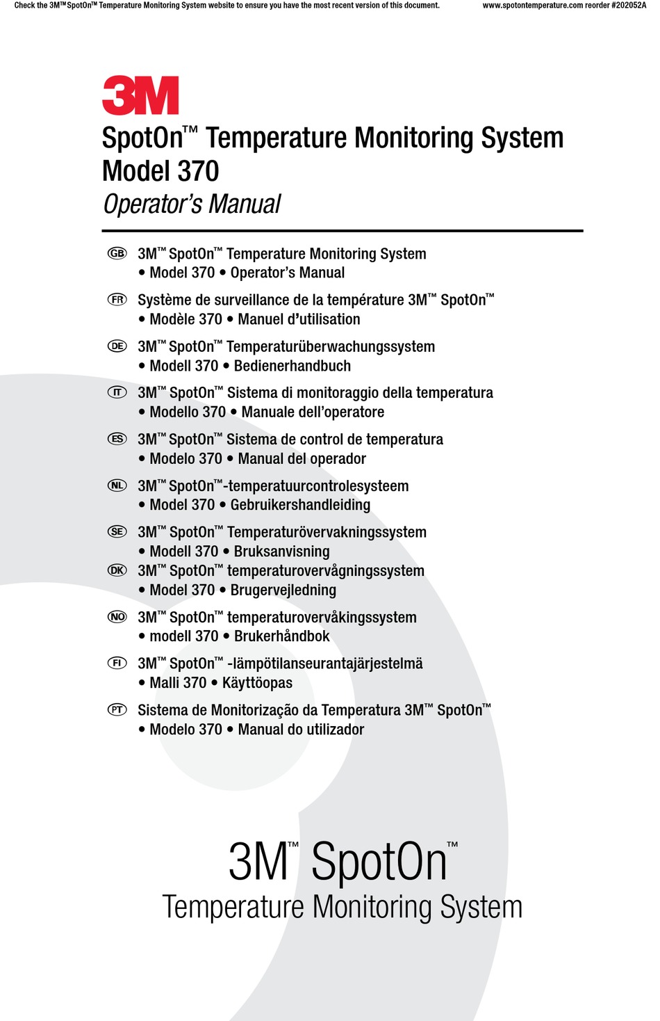 3M SPOTON 370 OPERATOR'S MANUAL Pdf Download | ManualsLib
