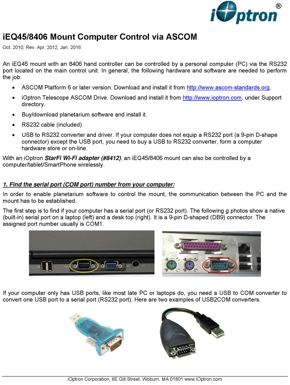 IOPTRON IEQ45/8406 MANUAL Pdf Download | ManualsLib