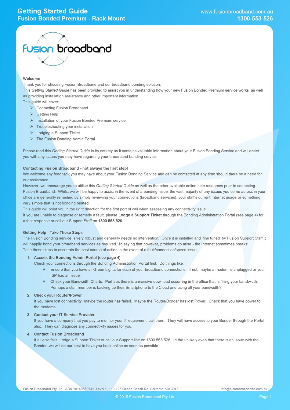 FUSION BONDED PREMIUM GETTING STARTED MANUAL Pdf Download | ManualsLib