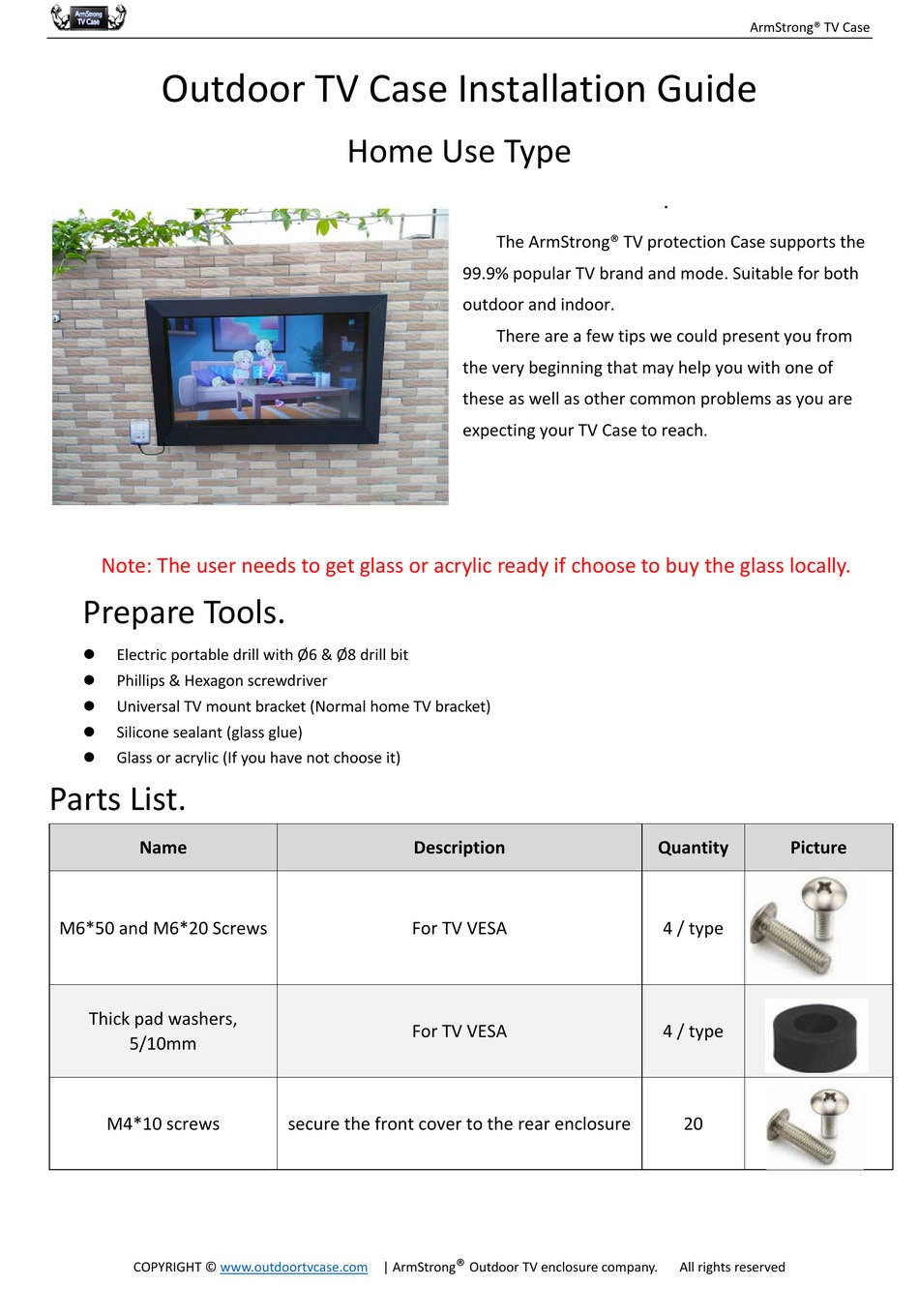 ARMSTRONG TV CASE INSTALLATION MANUAL Pdf Download | ManualsLib