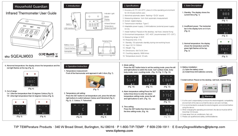 TIP TEMPERATURE PRODUCTS SQEALM003 USER MANUAL Pdf Download | ManualsLib
