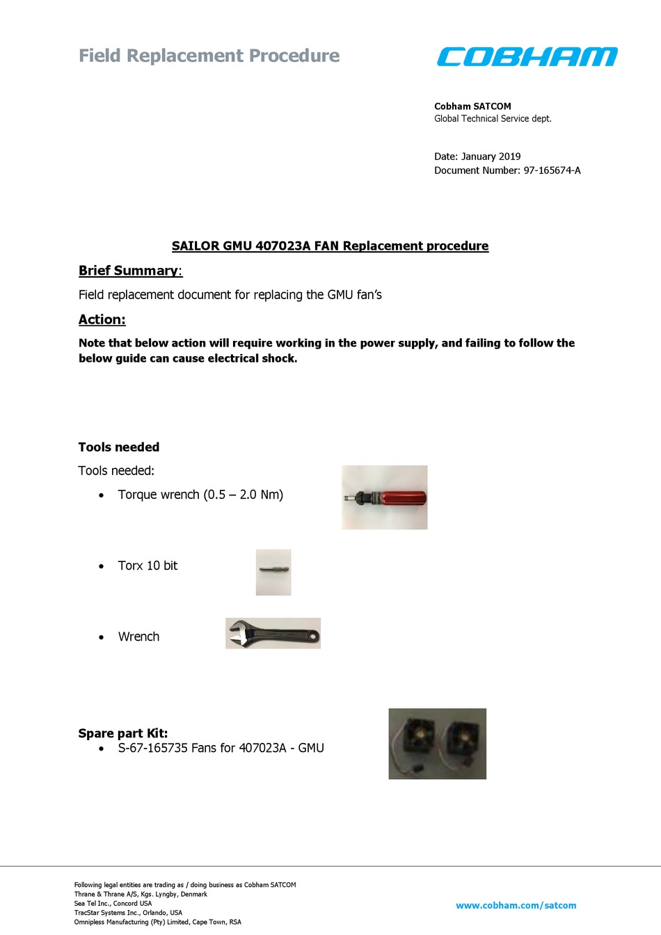 COBHAM SAILOR GMU 407023A REPLACEMENT PROCEDURE Pdf Download | ManualsLib