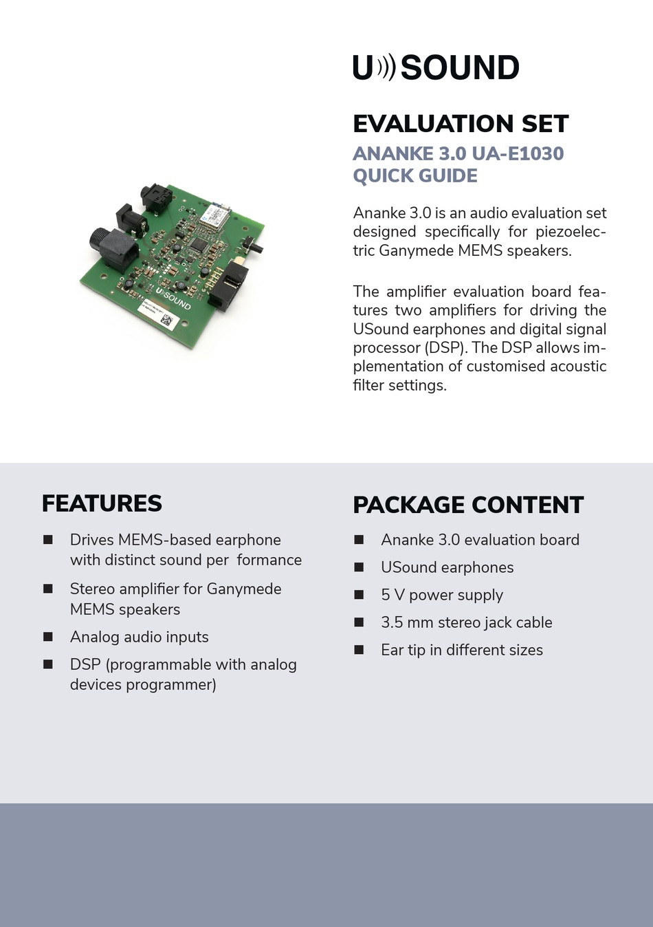 USOUND ANANKE 3.0 UA-E1030 QUICK MANUAL Pdf Download | ManualsLib