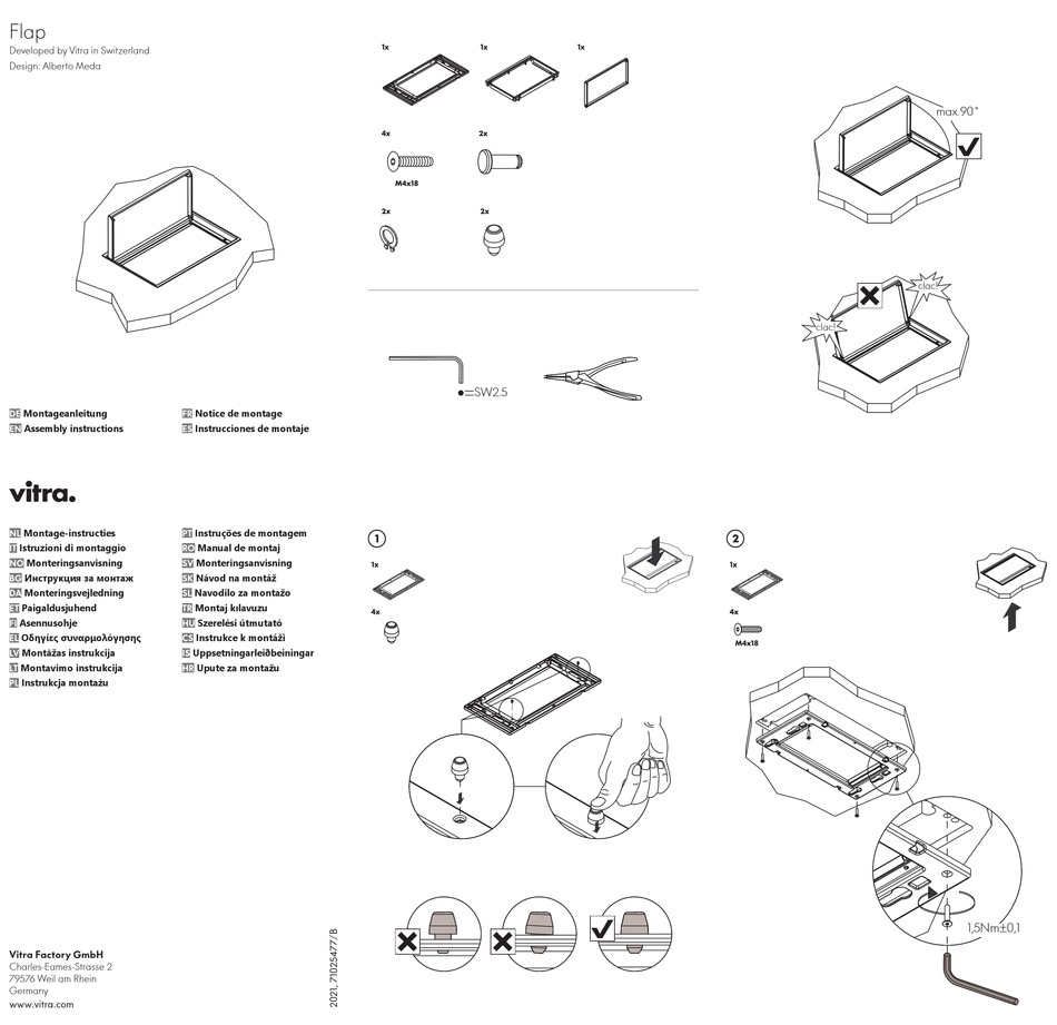 VITRA FLAP QUICK START MANUAL Pdf Download | ManualsLib