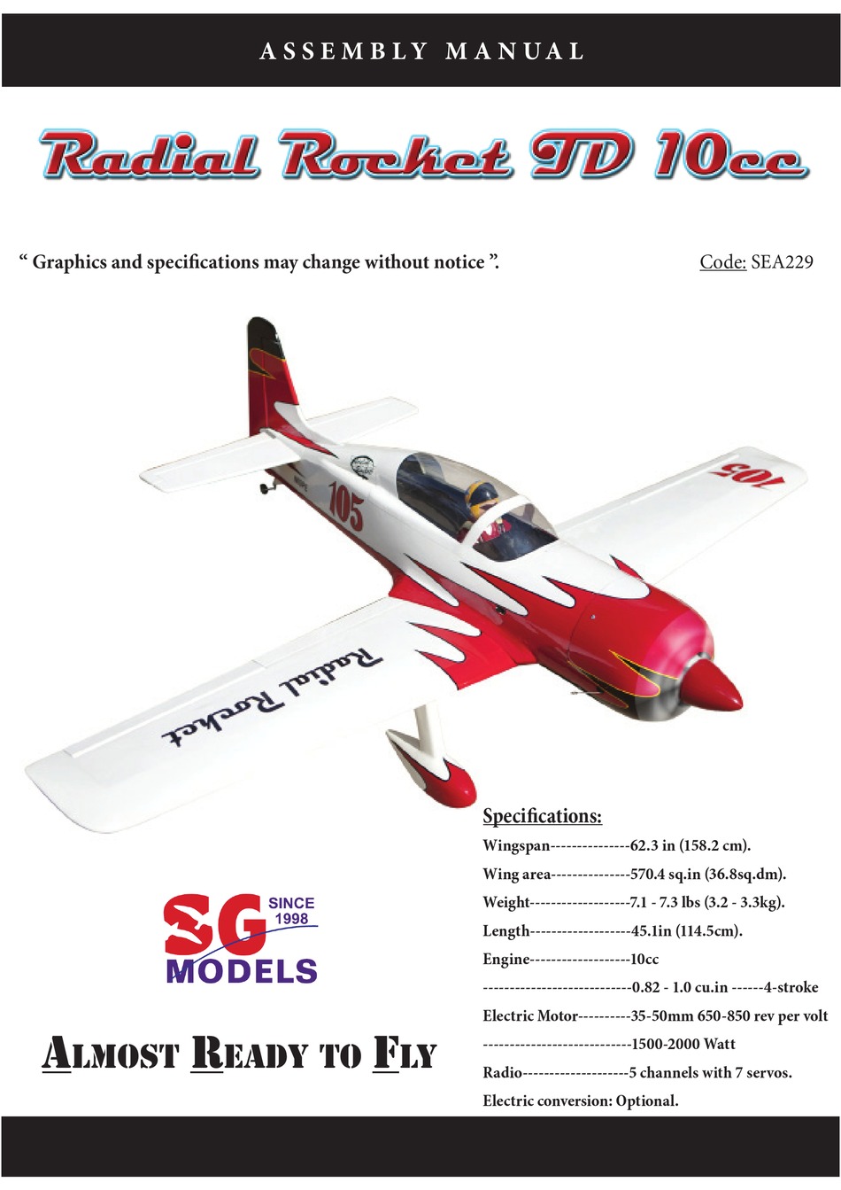 SG MODELS RADIAL ROCKET TD 10CC ASSEMBLY MANUAL Pdf Download | ManualsLib
