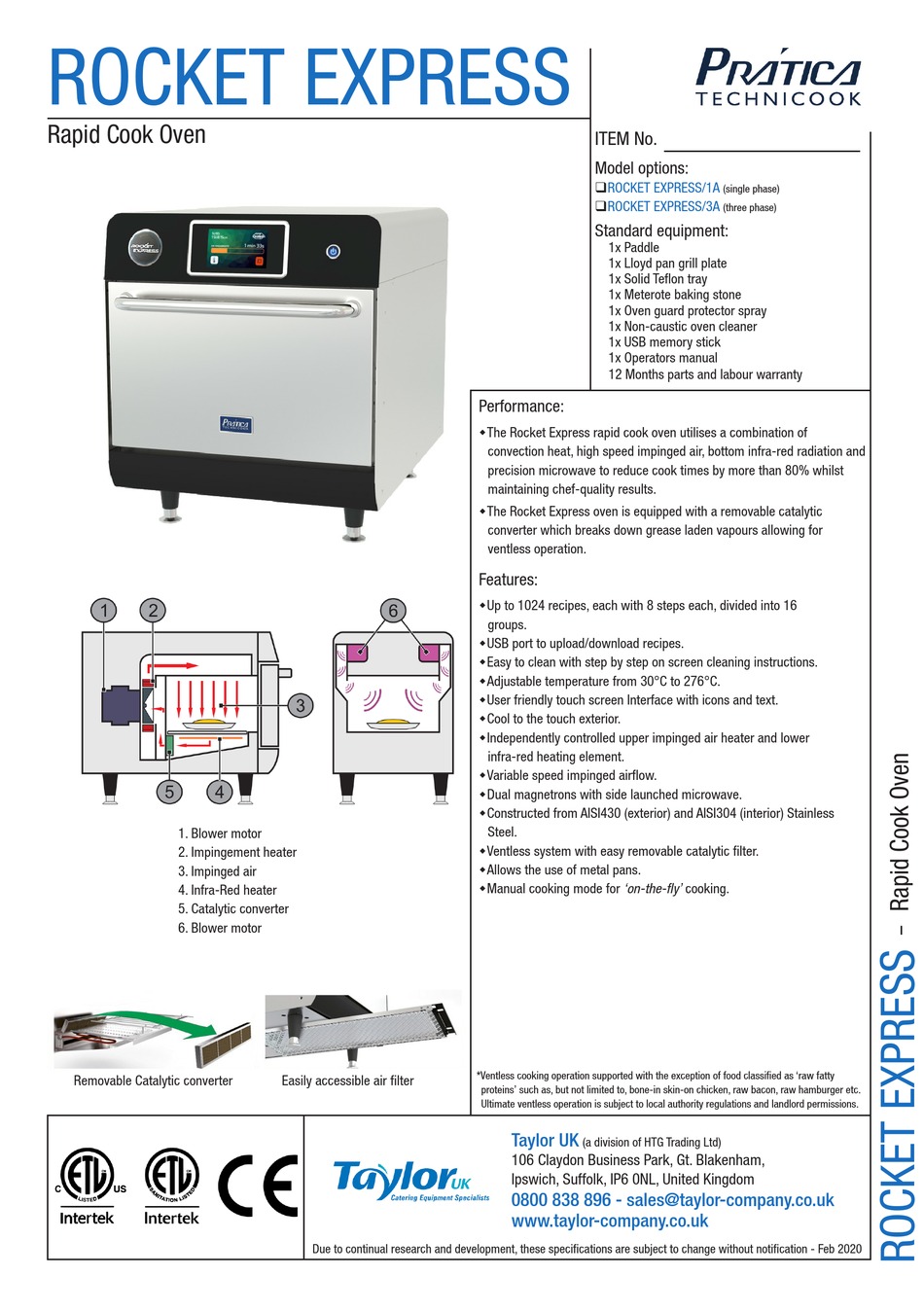 TAYLOR PRATICA ROCKET EXPRESS/1A QUICK START MANUAL Pdf Download | ManualsLib
