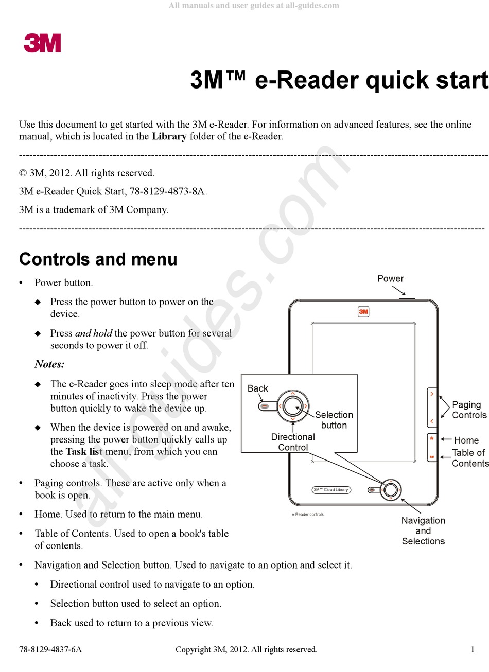 3M E-READER QUICK START Pdf Download | ManualsLib