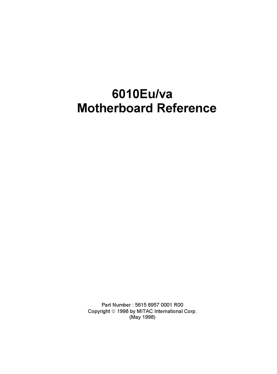 MITAC 6010EU/VA REFERENCE Pdf Download | ManualsLib MITAC 6010EU/VA REFERENCE Pdf Download | ManualsLib